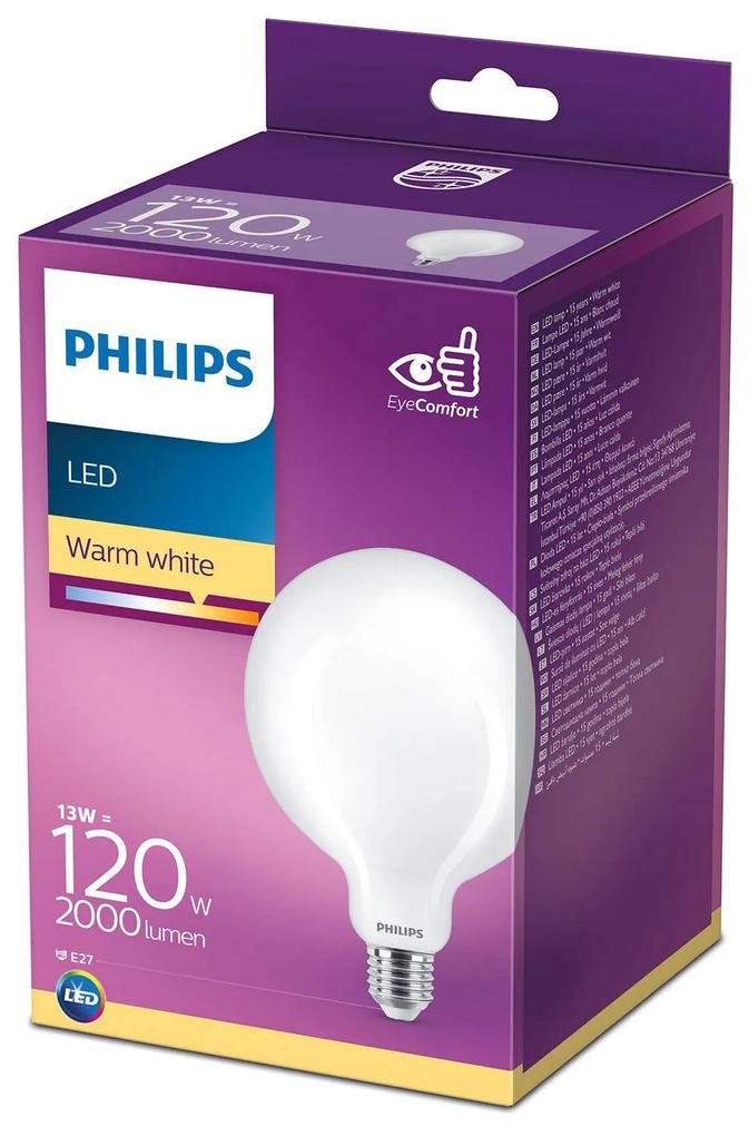 Philips LED Classic Globelampe E27 G120 13W matná
