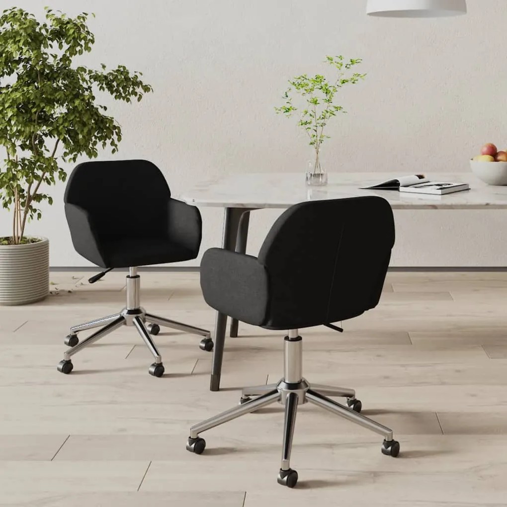 Otočné jídelní židle 2 ks černé textil 3103094