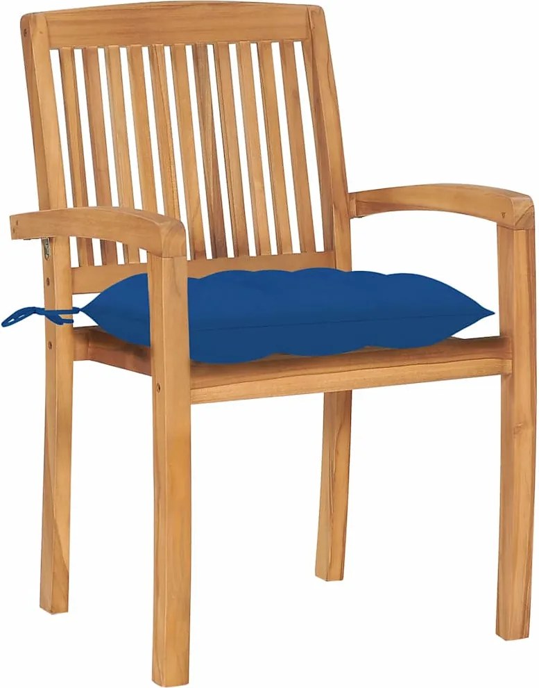 Stohovatelné zahradní židle s poduškami 6 ks masivní teak 3073277