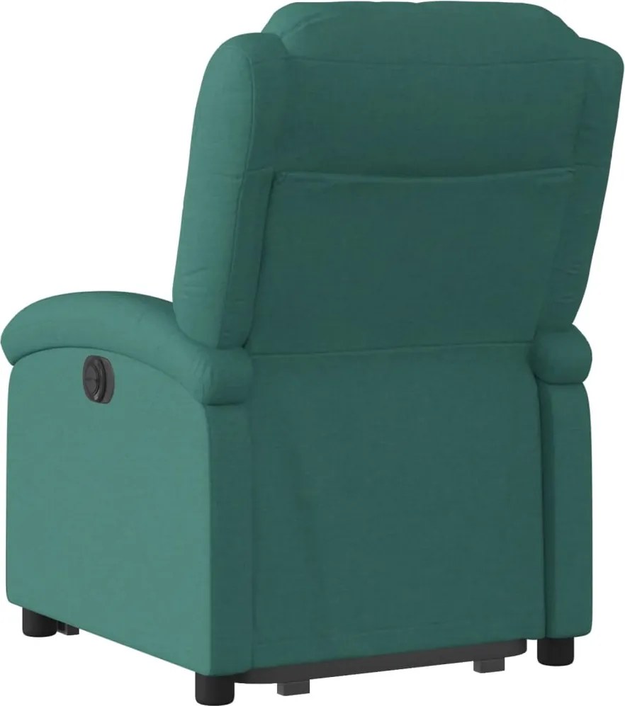 Zvedací polohovací křeslo tmavě zelené textil 3204170
