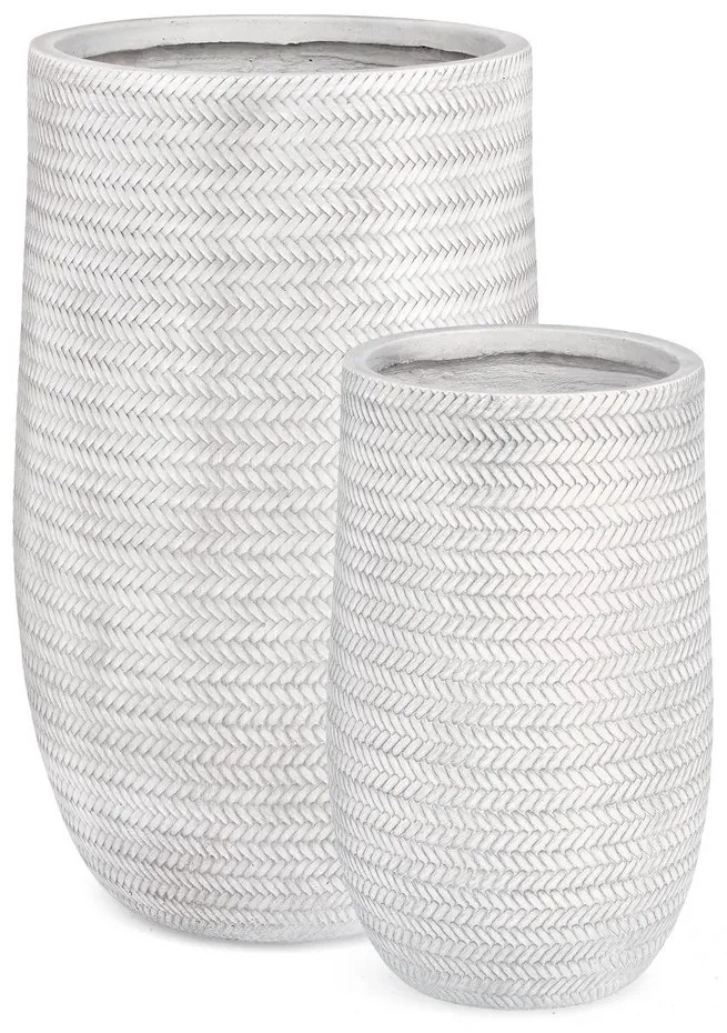 BIZZOTTO set 2 venkovních květináčů TRESSAGE bílá 0790648