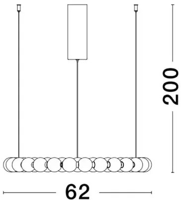 LED lustr Perla 62 zlaté