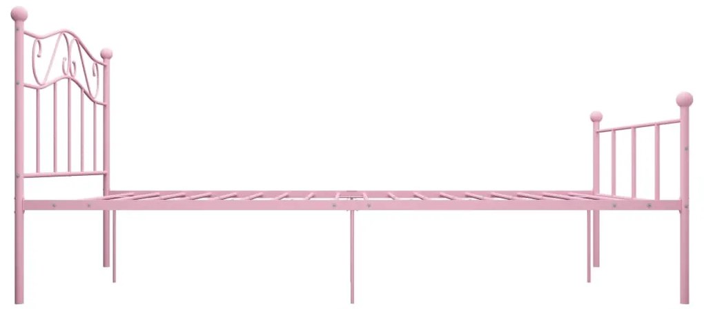 Rám postele růžový kov 120 x 200 cm,  284539