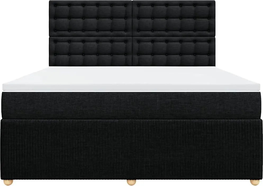 Box spring postel s matrací černá 180x200 cm textil 3292151