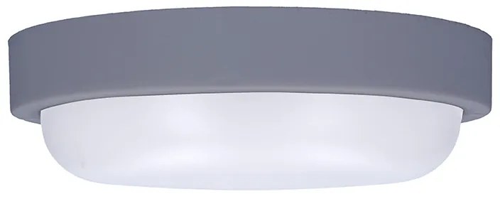 Solight LED venkovní osvětlení kulaté, 13W, 910lm, 4000K, IP54, 17cm, šedá barva