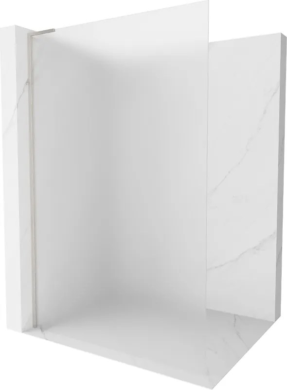 Mexen Kioto L, sprchová zástěna Walk-In 70 x 200 cm, 8mm sklo námraza, broušená ocel profil, 800-070-103-97-30
