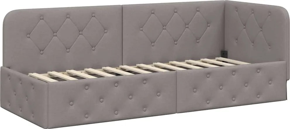 Rohový rám postele Taupe 80 x 200 cm textil 3394034