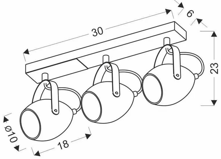 Černo-měděné stropnínástěnné svítidlo Anica pro žárovku 3x E14  - Candellux