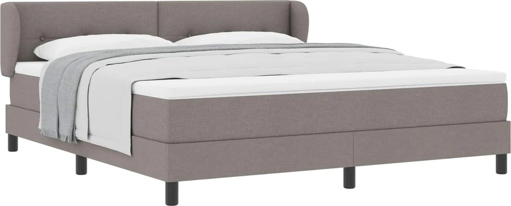 Postel s boxspringem s čelo Taupe 180 x 200 cm textil 3340042