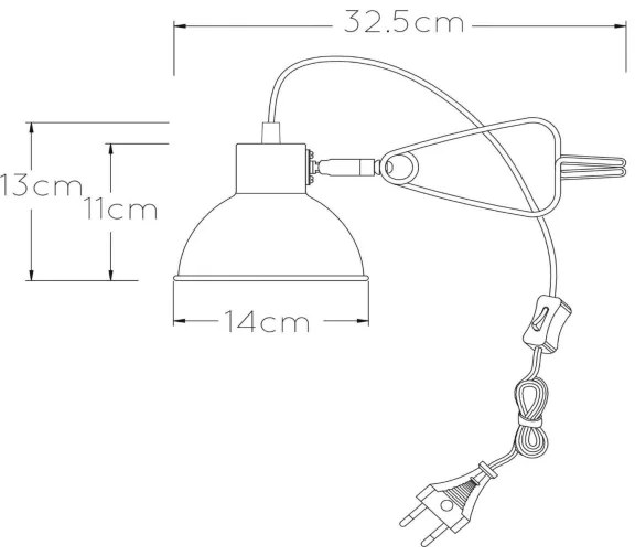 Lucide 45987/01/30 - Lampa s klipem MOYS 1xE27/40W/230V černá