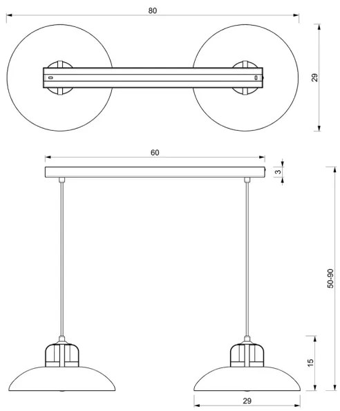 Brilagi - LED Lustr na lanku FLAMENGO 2xE27/60W/230V bílá