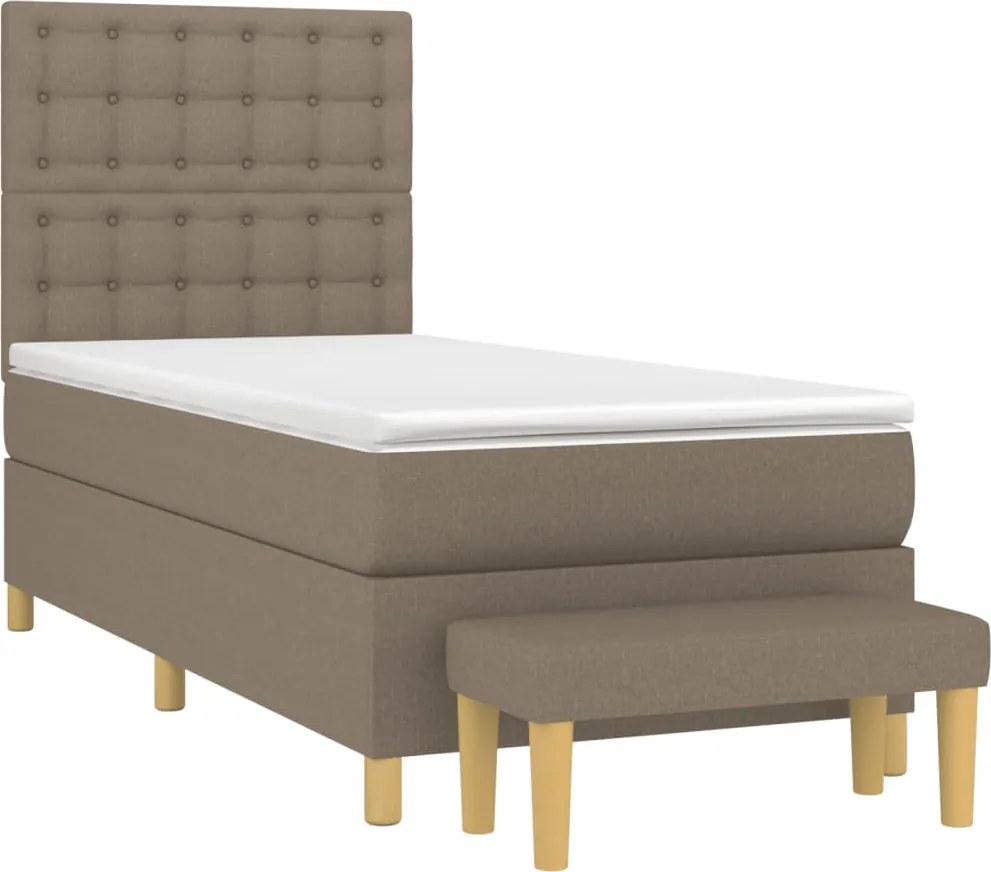 Box spring postel s matrací taupe 80x200 cm textil 3137433