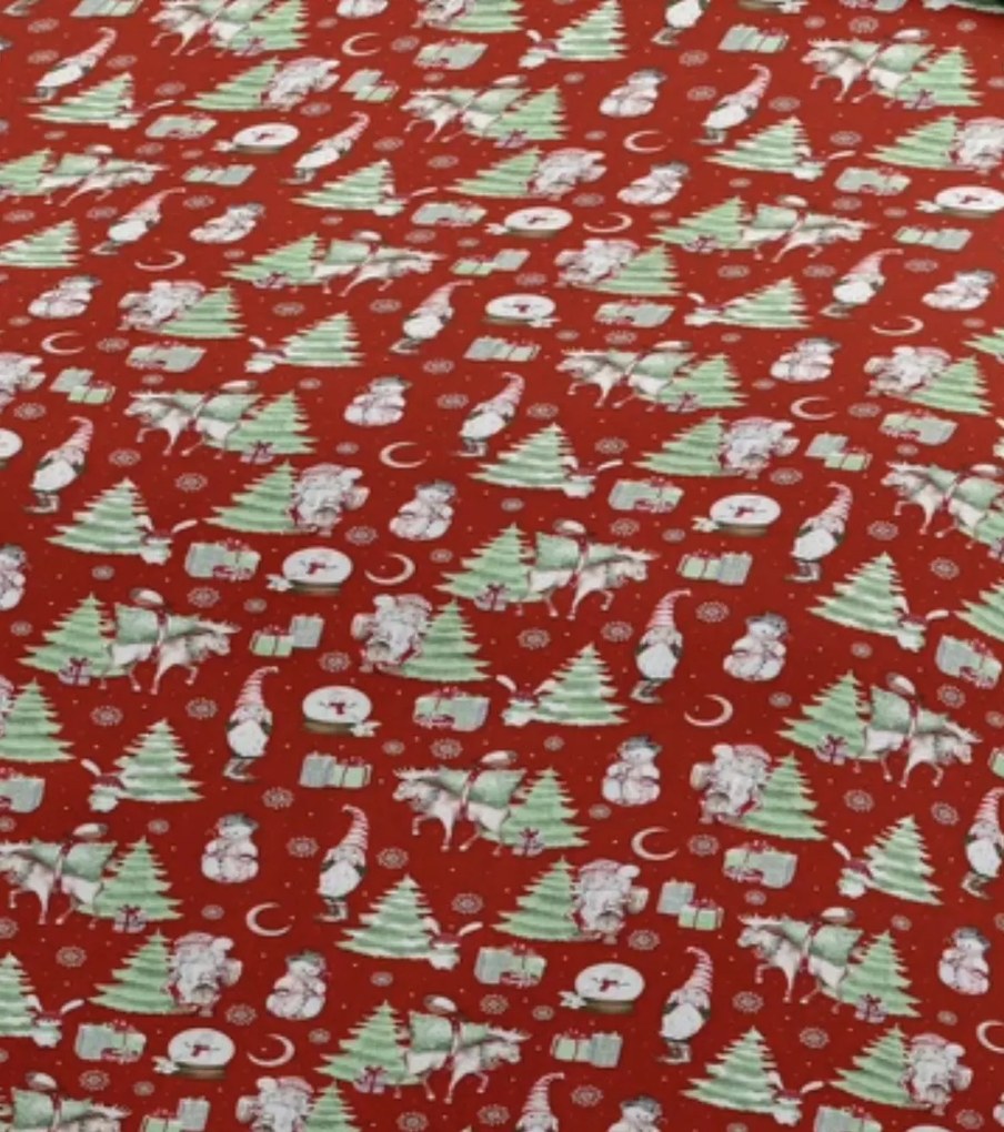 Povlečení bavlněné Vánoční povlečení Santa Claus TiaHome - 1x Polštář 90x70cm, 1x Přikrývka 140x200cm