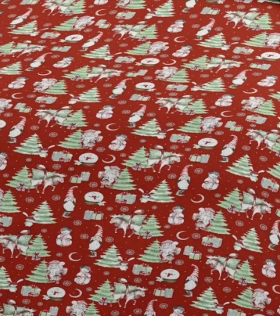 Povlečení bavlněné Vánoční Santa Claus TiaHome - 1x Polštář 90x70cm, 1x Přikrývka 140x200cm