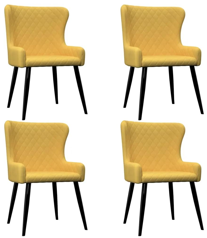 278810 vidaXL Jídelní židle 4 ks žluté textil