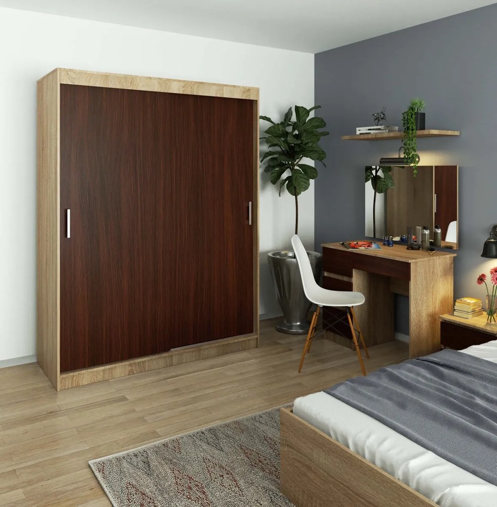 Šatní skříň CLP Mono 150 cm dub sonoma/wenge