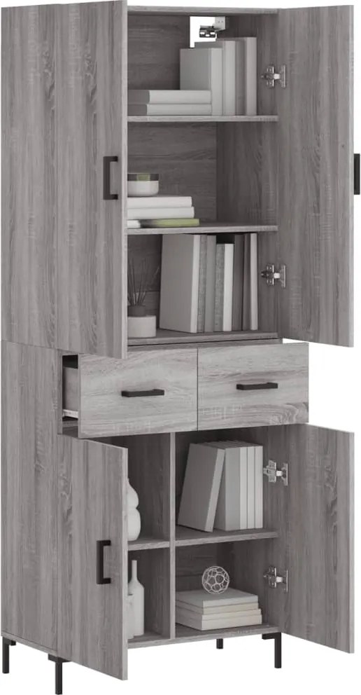 Skříň highboard šedá sonoma 69,5 x 34 x 180 cm kompozitní dřevo 3198151