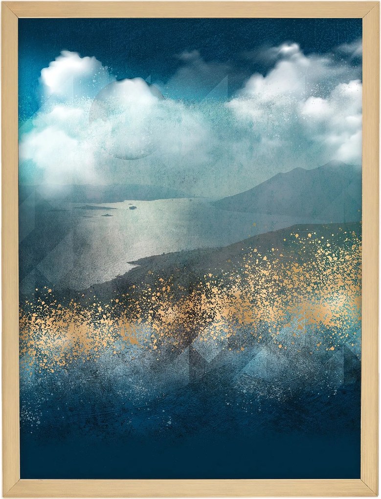 Obraz Impression 30x40cm gold&amp;navy