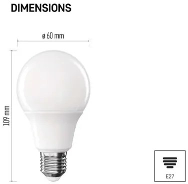 Emos lighting LED žárovka Classic A60 / E27 / 9,5 W (75 W) / 1055 lm / neutrální bílá 1525733473