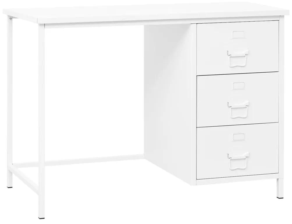 Industriální stůl se zásuvkami bílý 105 x 52 x 75 cm ocel - Default Title