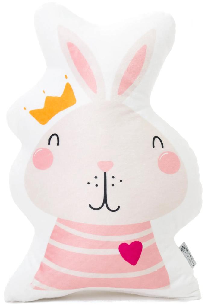 Dětský tvarovaný polštářek - králík s korunkou
