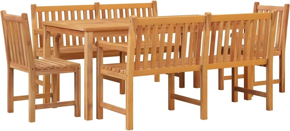 5dílný zahradní jídelní set masivní teakové dřevo 3157158