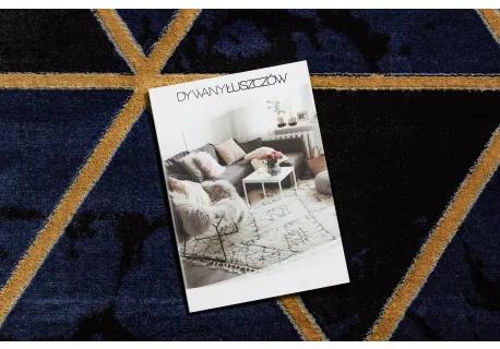 Dywany Luszczow Kusový koberec EMERALD EXCLUSIVE 1020 mramor, trojúhelníky tmavě modrý / zlato Rozměr koberce: 140 x 190 cm