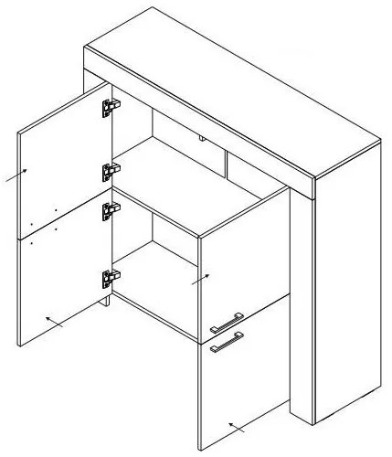 Obývací stěna SKY | 4 dílů | sestava B | 345 cm | riviera