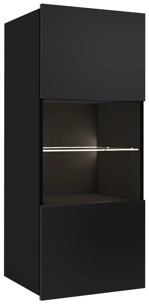 Obývací stěna CALABRINI c | 300 cm | 6 dílů X | černá lesk
