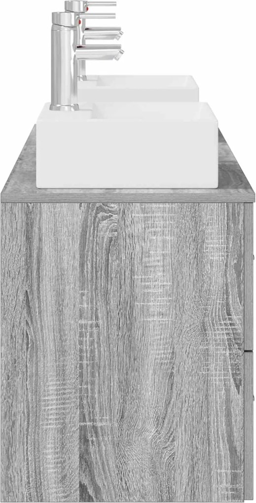 Sada koupelnových skříněk 3 ks Šedý Sonoma 49,5 x 41 x 62,5 cm 3405848