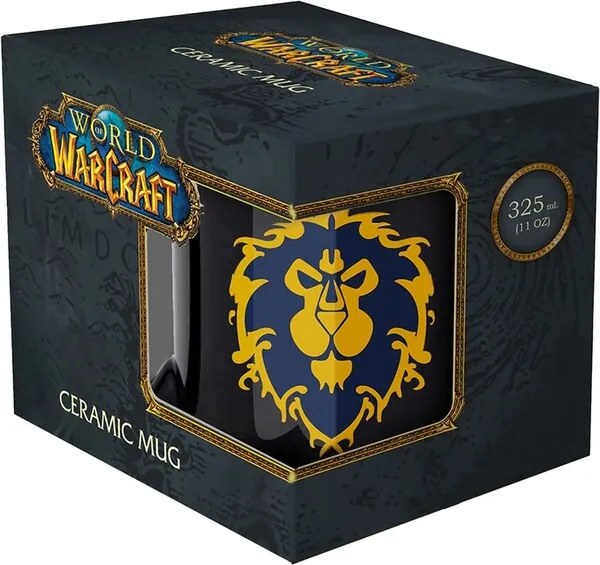 Keramický hrnek World of Warcraft Aliance - černý 330 ml (dárkové balení) Vícebarevná