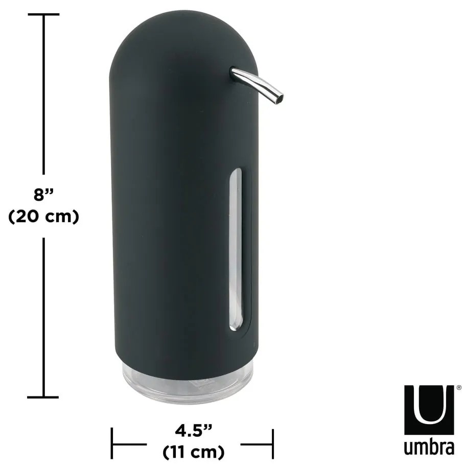 Černý plastový dávkovač mýdla 350 ml Penguin – Umbra