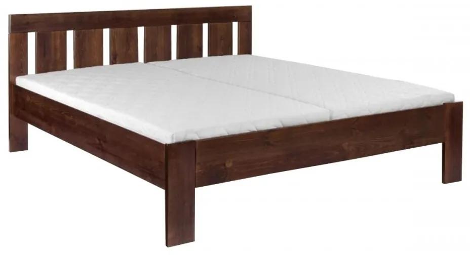 Manželská postel FILIP s roštem a matrací ZDARMA 180x200, masiv borovice, ořech GR design