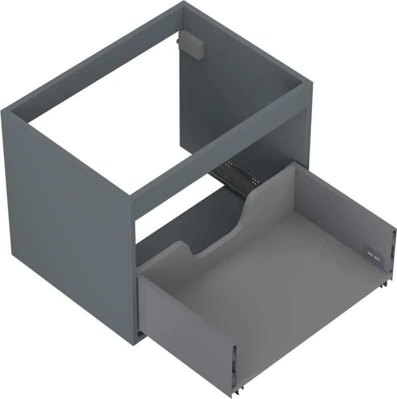Mexen Box-A, závěsná skříňka 60 cm, 1 zásuvka, grafitová matná, 91AX0-0600-470-1-66