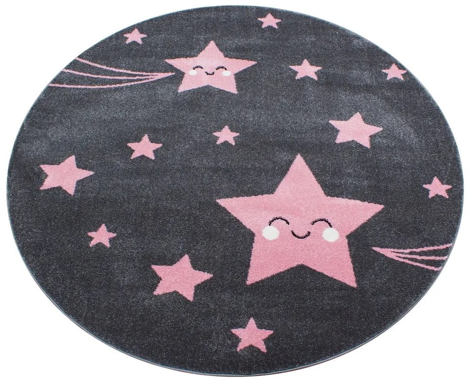 Růžovo-šedý dětský koberec ø 120 cm Kids – Ayyildiz Carpets