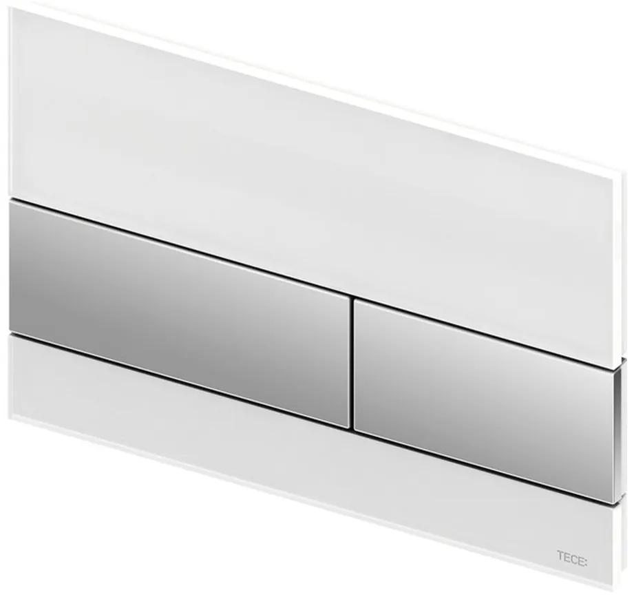TECE TECEsquare- Ovládací tlačítko, skleněné, bílé sklo - chrom 9240802