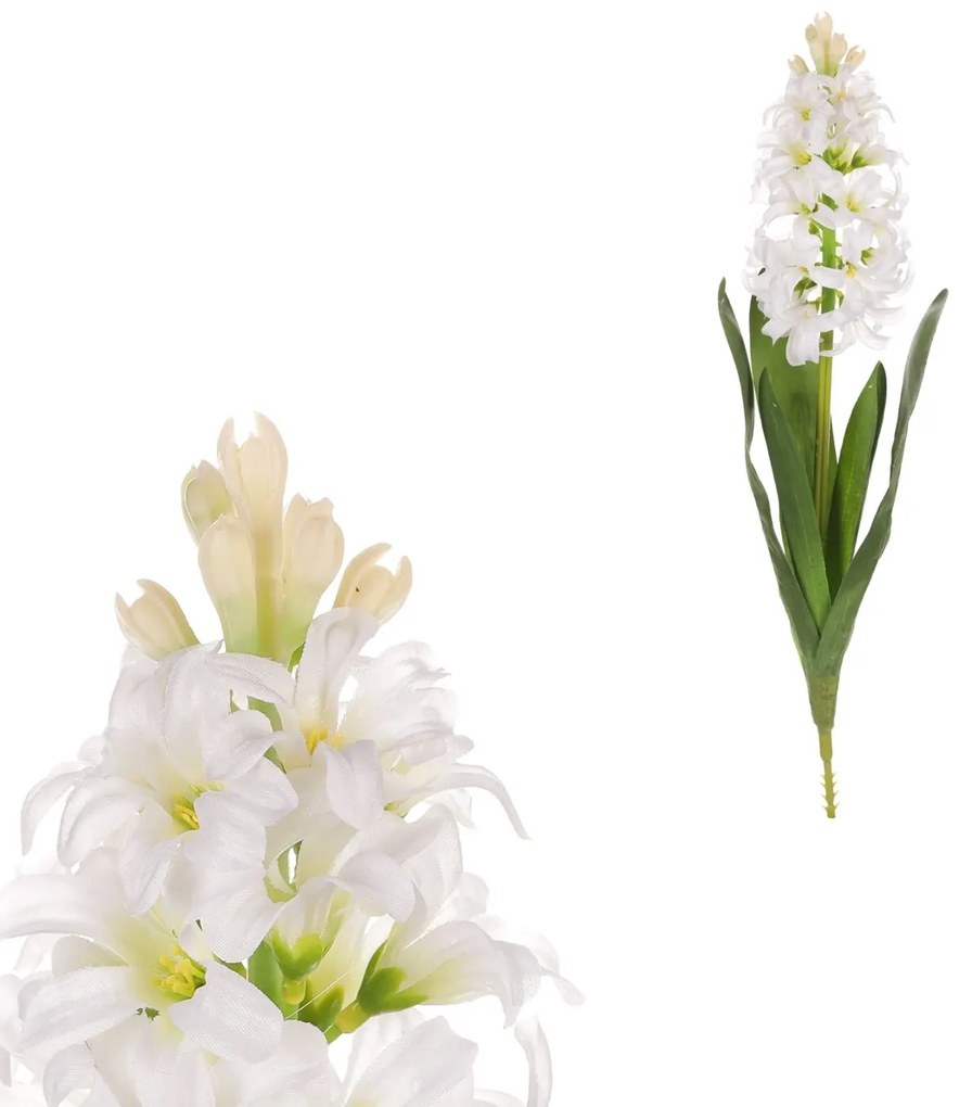 Umělý hyacint bílá, 44 cm