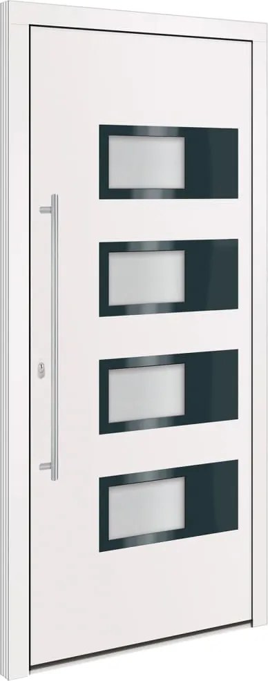 Vchodové dveře bílé 100 x 210 cm hliník a PVC 3157066