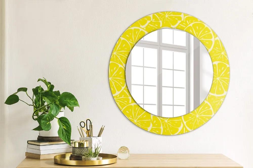 Kulaté zrcadlo s potiskem Citronový vzor