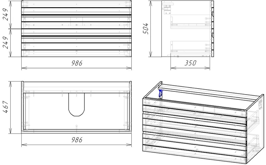 Kingsbath Woodie II 100 koupelnová skříňka s umyvadlem