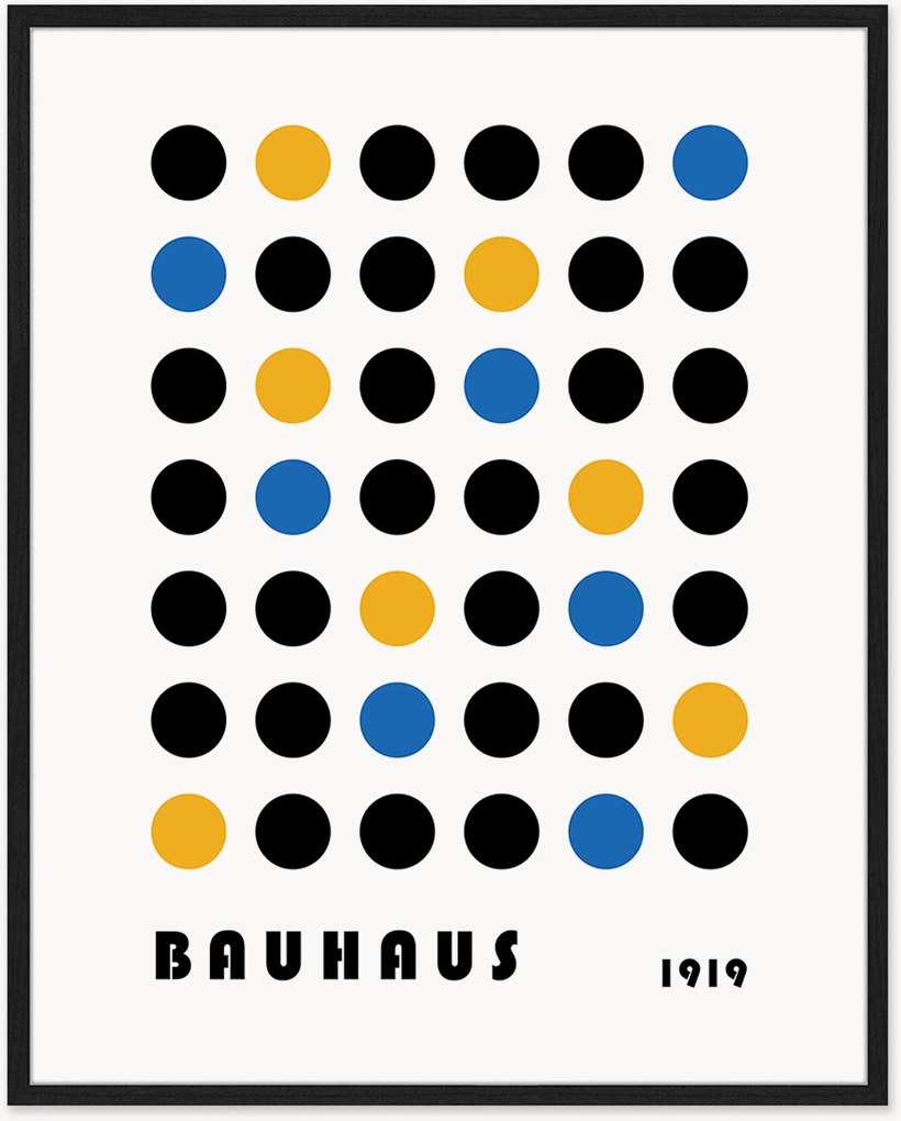 Zarámovaný digitální tisk Bauhaus Abstract Dots