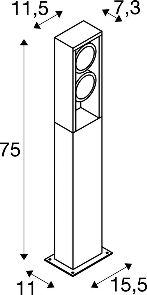 LA 1004751 ESKINA FRAME 75 FL venkovní LED stojací svítidlo double antracit CCT switch 3000/4000 K - BIG WHITE (SLV)