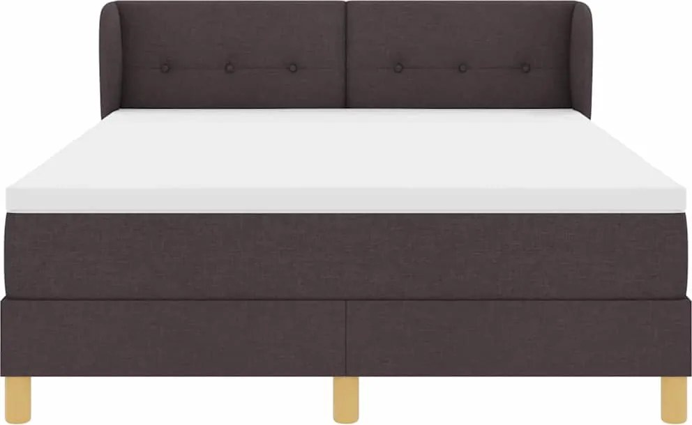 Postel s boxspringem s čelo Tmavě hnědá 160 x 200 cm textil 3340223