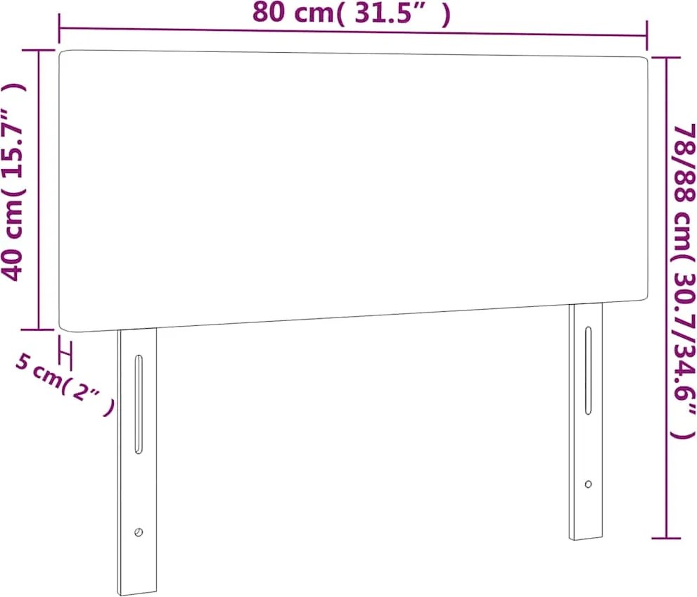 Čelo postele s LED modré 80 x 5 x 78/88 cm textil 3121312