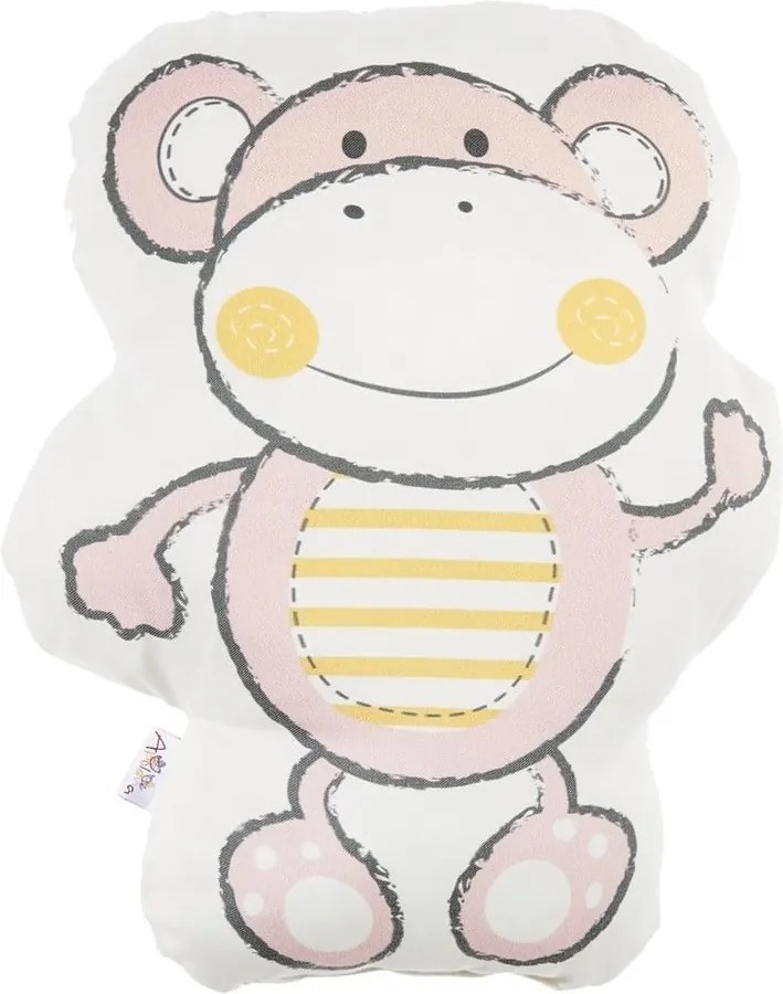 Růžový dětský polštářek s příměsí bavlny Mike & Co. NEW YORK Pillow Toy Beatto, 31 x 36 cm