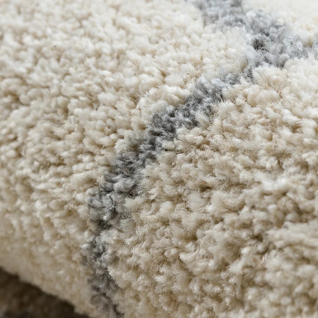 Dywany Łuszczów, Kusový koberec Fusion 0806 cream/l. grey, 120x170, bílá, kancelář