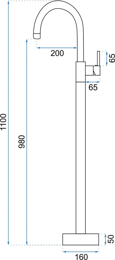 Rea Ortis - Volně stojící umyvadlová baterie, Zlatá, REA-B4890