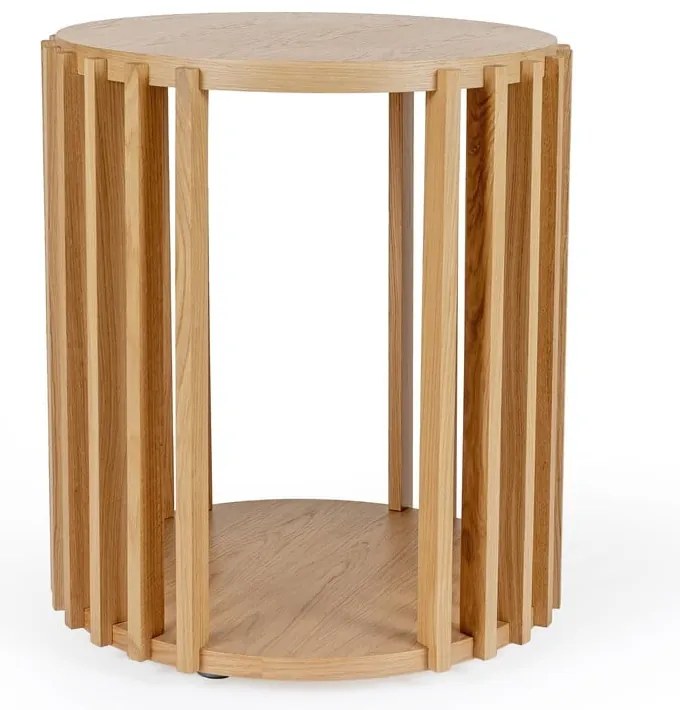 Odkládací stolek z dubového dřeva Woodman Drum, ø 53 cm