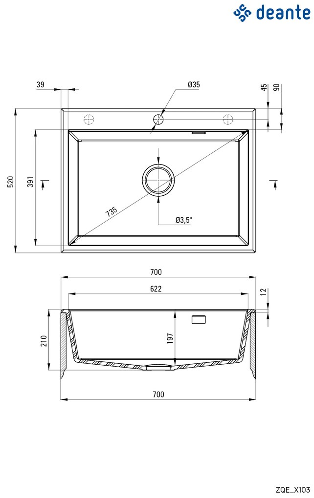 Deante Dřez Eridan granit - ZQE G103 grafit metalic