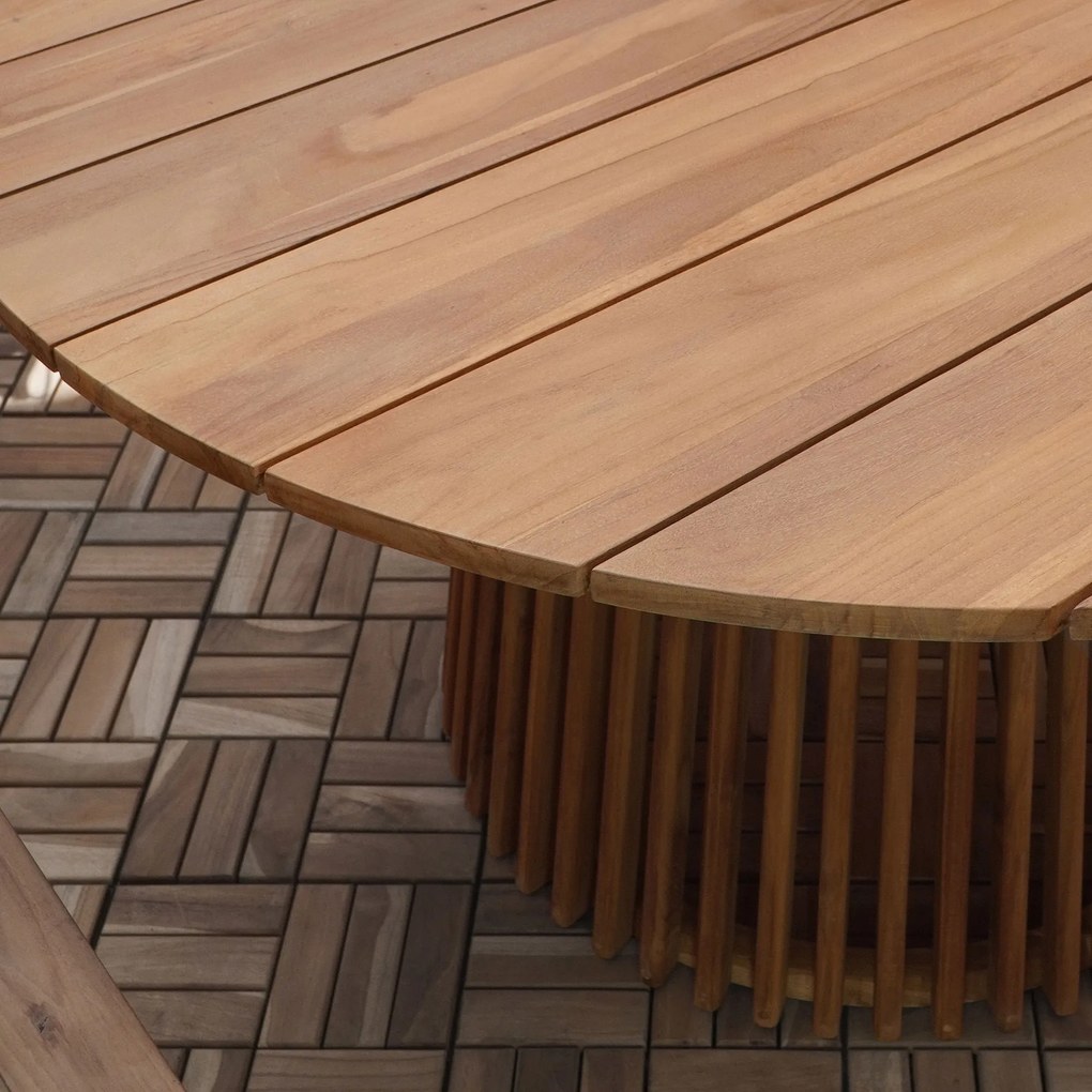 House Nordic Dřevěný zahradní stůl LORCA ø120 cm teak